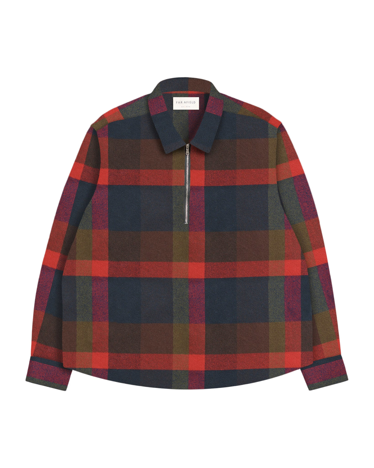 Half-Zip Day Flannel Shirt | Red Multi Checked – Cowboys and Astronauts